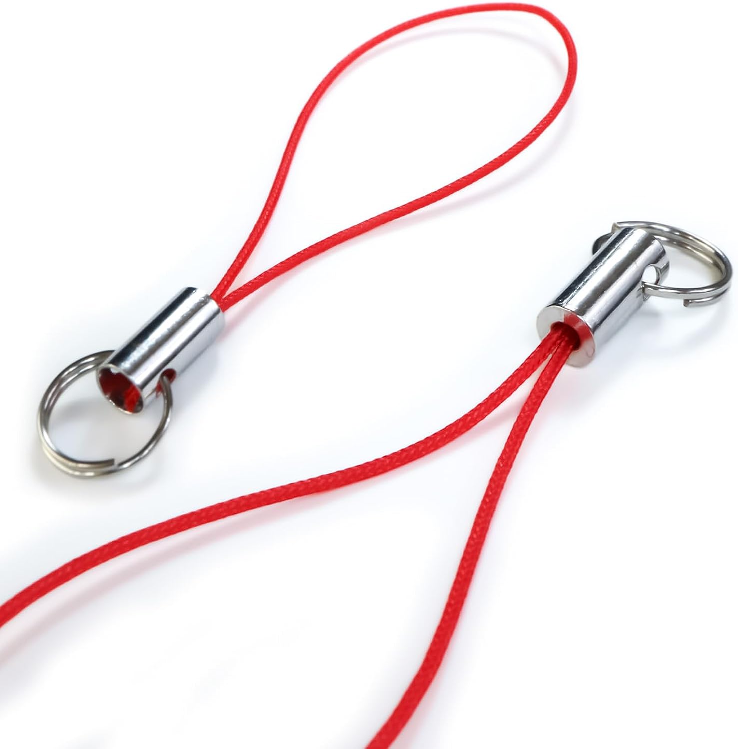 [きらきらぷんぷん丸] 携帯ストラップ レッド 二重リング付き キーホルダー リングストラップ 10本入 STP-002 - きらきらぷんぷん丸